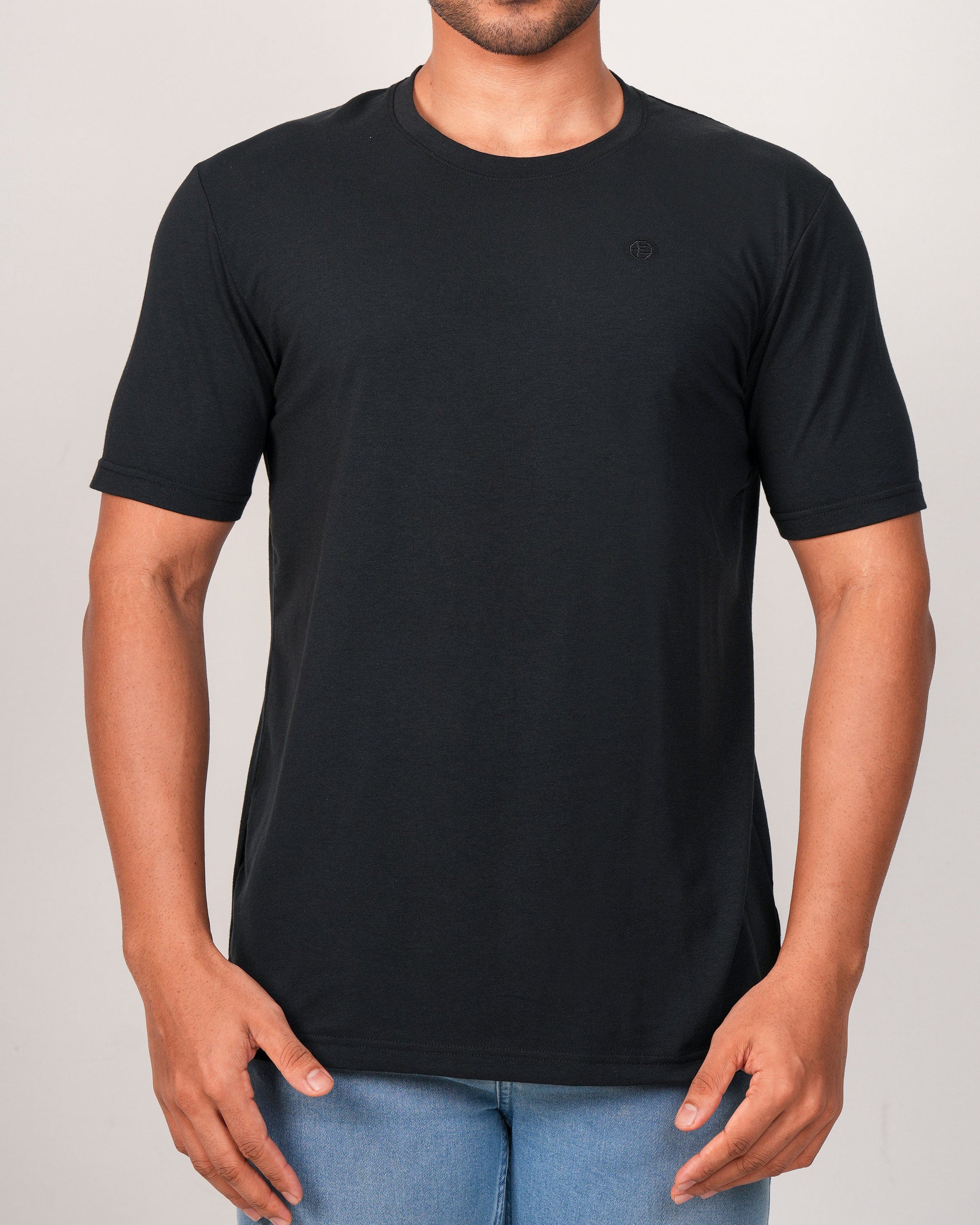 Emerald Crew Neck Plain Slim Fit-Jet Set