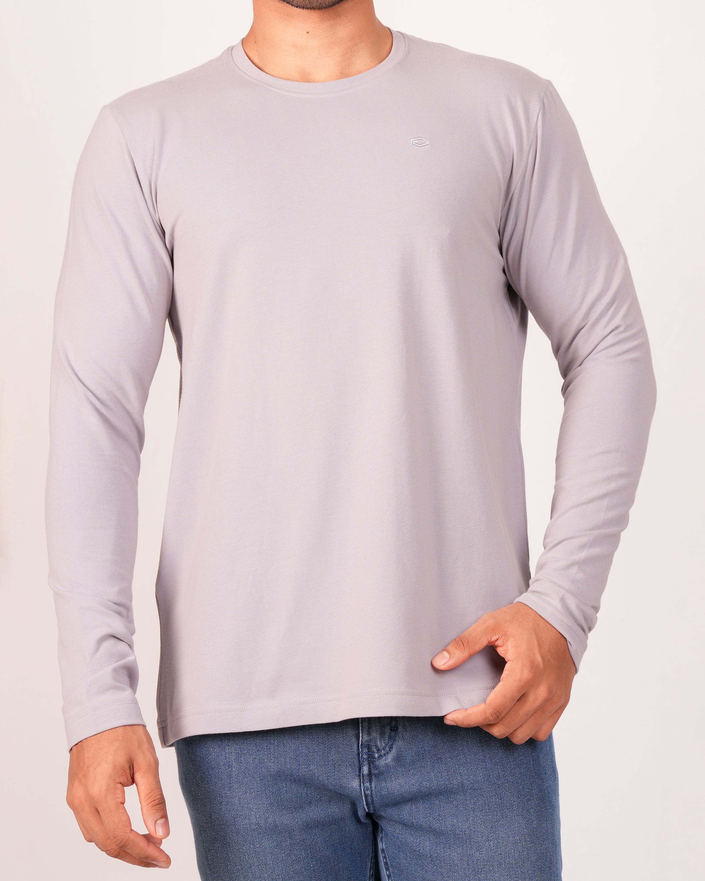 Emerald Crew Neck Slim Fs-OPAL GREY