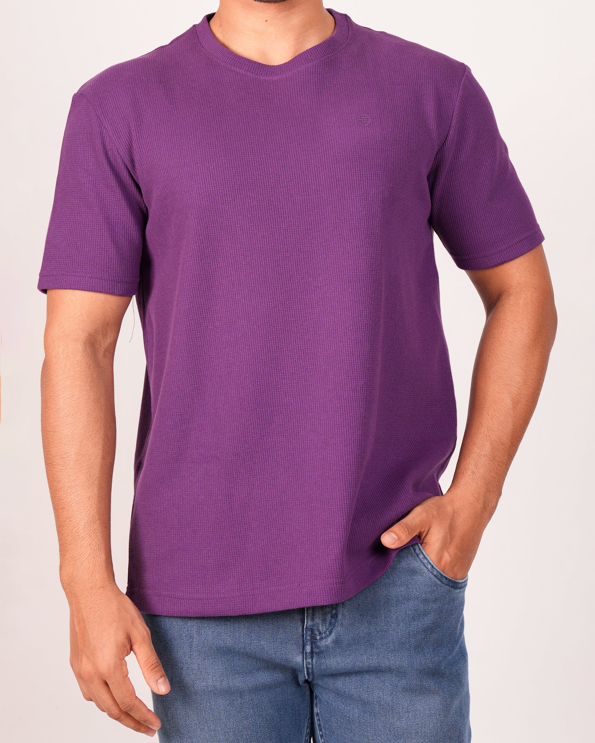 Emerald Crew Neck Slim-DEEP LAVENDER