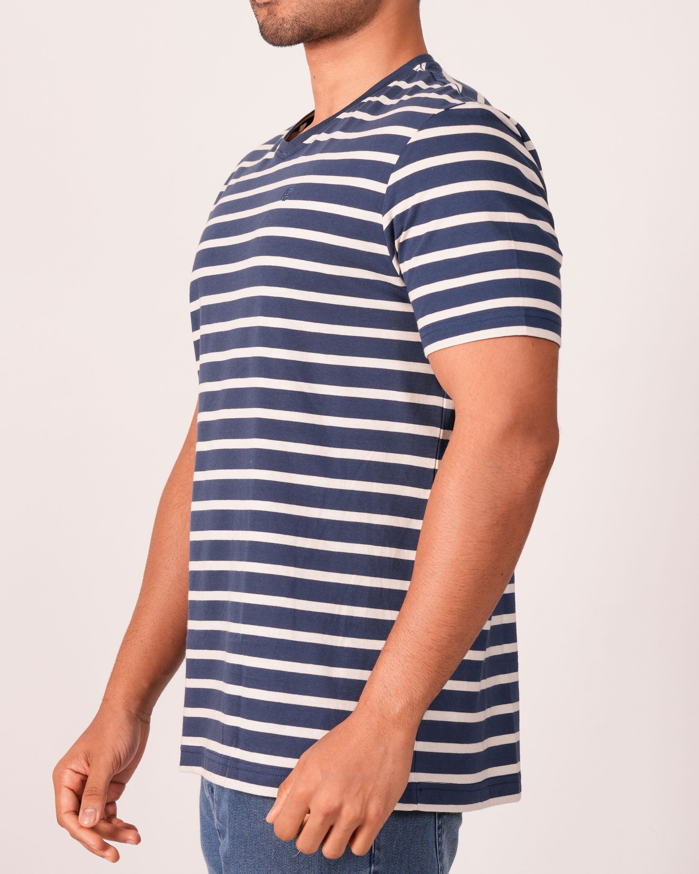 Emerald V Neck Slim Fit-DARK BLUE