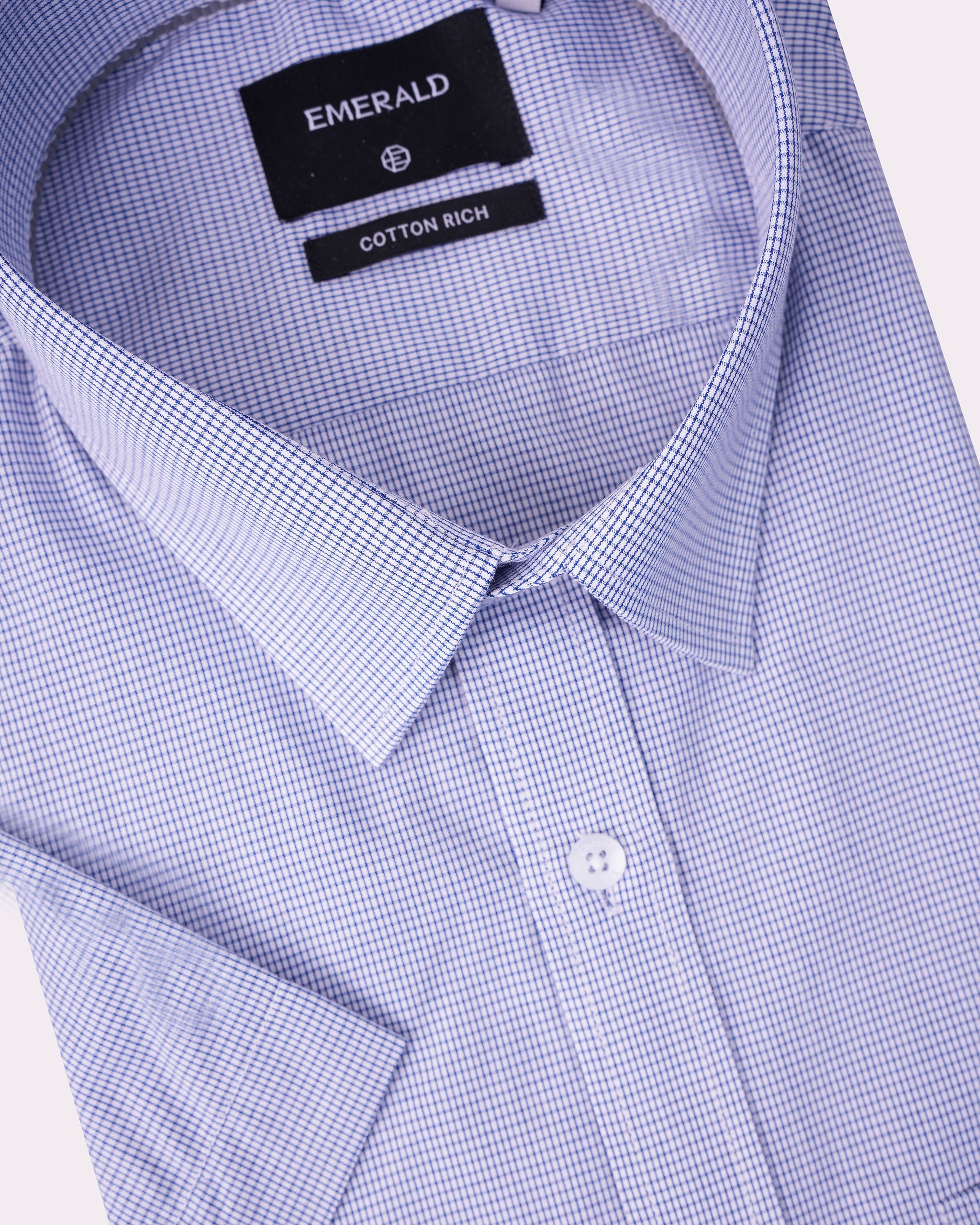 Emerald Corporate Micro Check Comfort Fit-Astral Aura