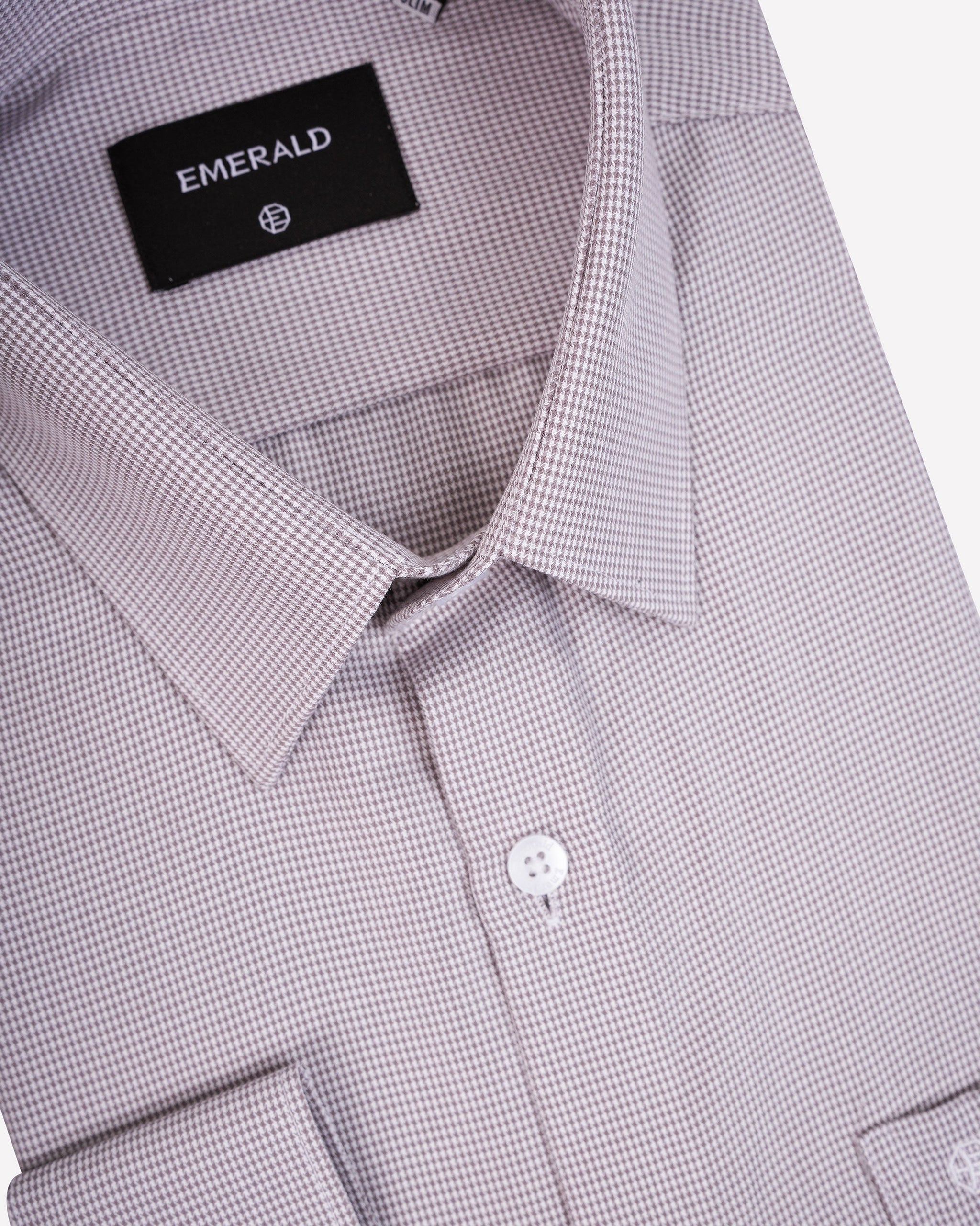 Emerald Formal Micro Checks Slim Fit-Butter Nut